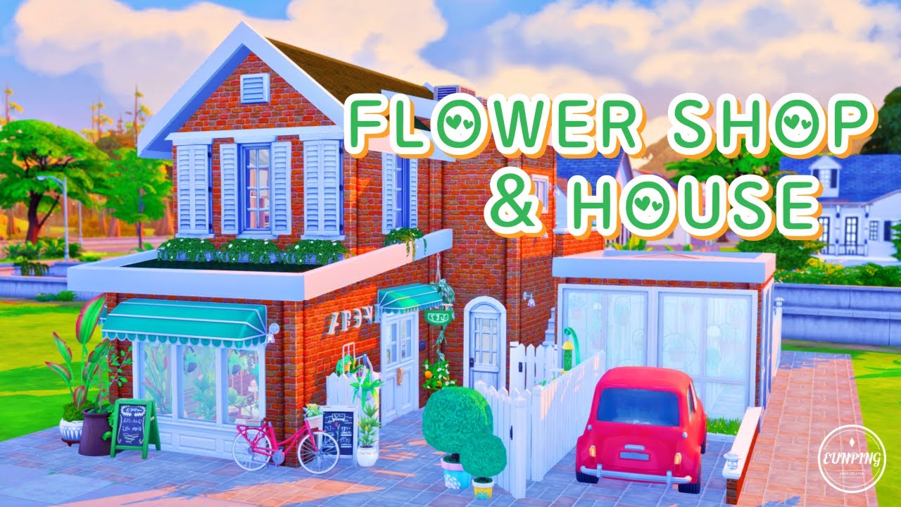 심즈4 꽃집 앤 하우스│SIMS 4 FLOWER SHOP & HOUSE│NOCC│STOP MOTION - YouTube