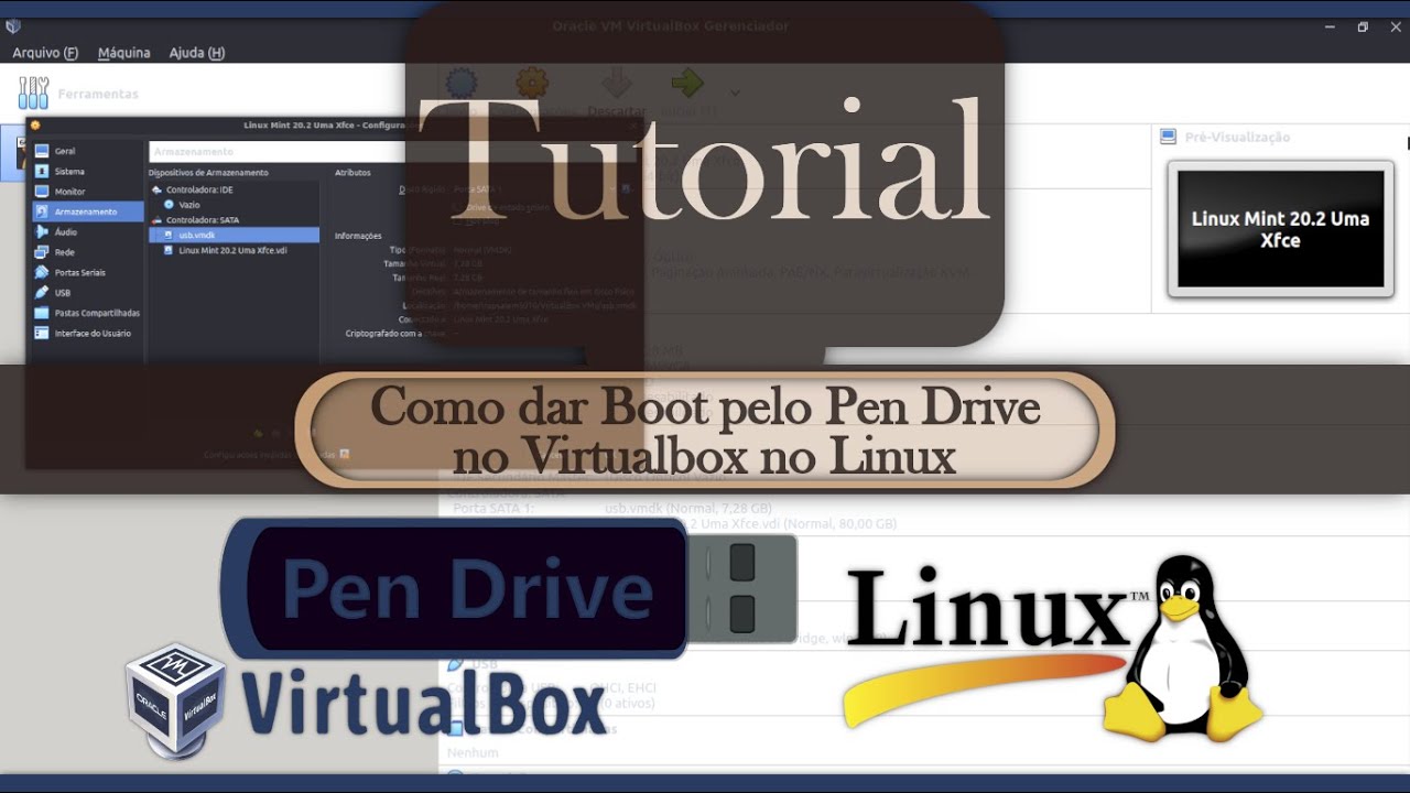 TUTORIAL - Como dar Boot pelo Pen Drive no Virtualbox no Linux - YouTube