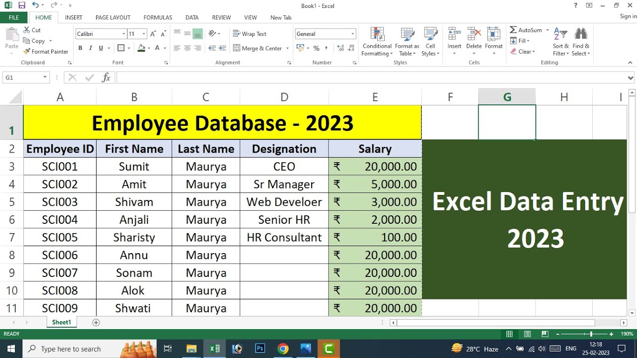 Excel Data Entry Kaise Kare 2023 How To Database Entry 2023 In Excel Data Entry Karna