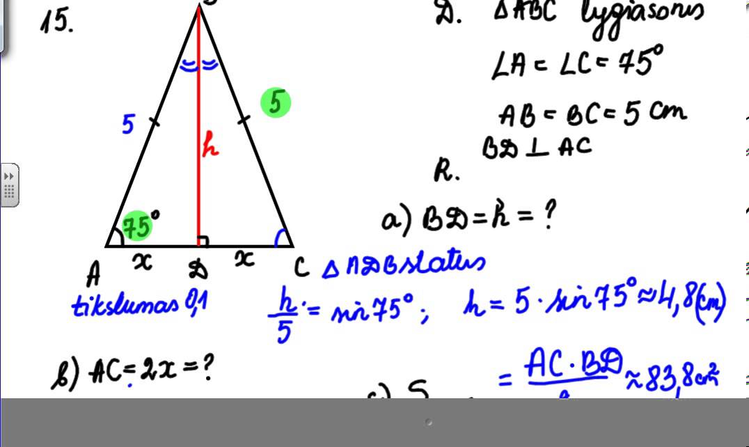 Stataus trikampio sprendimas - YouTube
