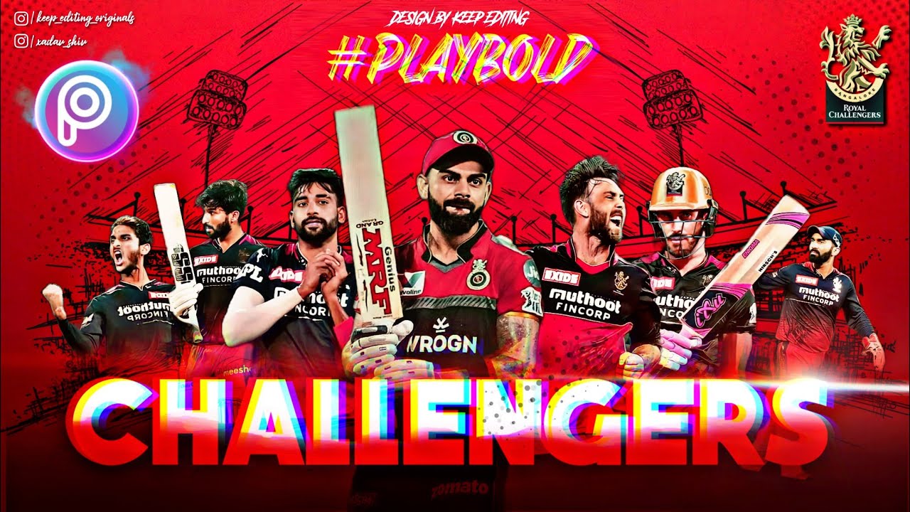 RCB Poster Design in PicsArt App || Easy Cricket Poster Editing ft ...