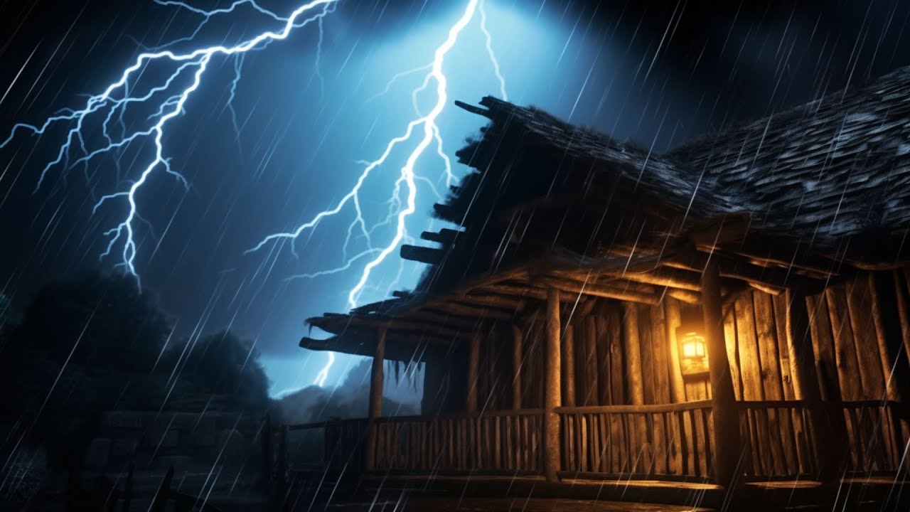 Rain On A Tin Roof For Sleeping Deep Sleep With Heavy Rain And Thunder