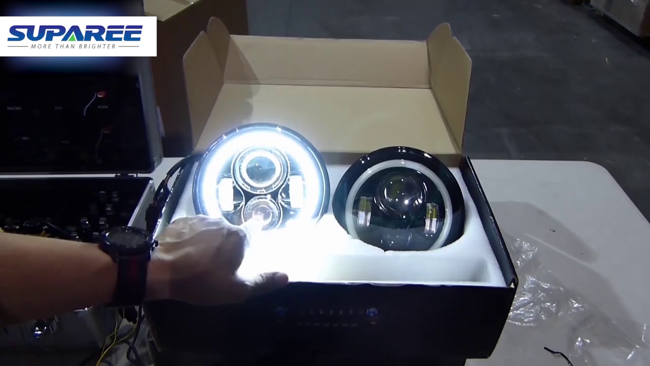 #SUPAREE 7 Inch LED Headlights with White Halo Ring Angel Eyes - YouTube