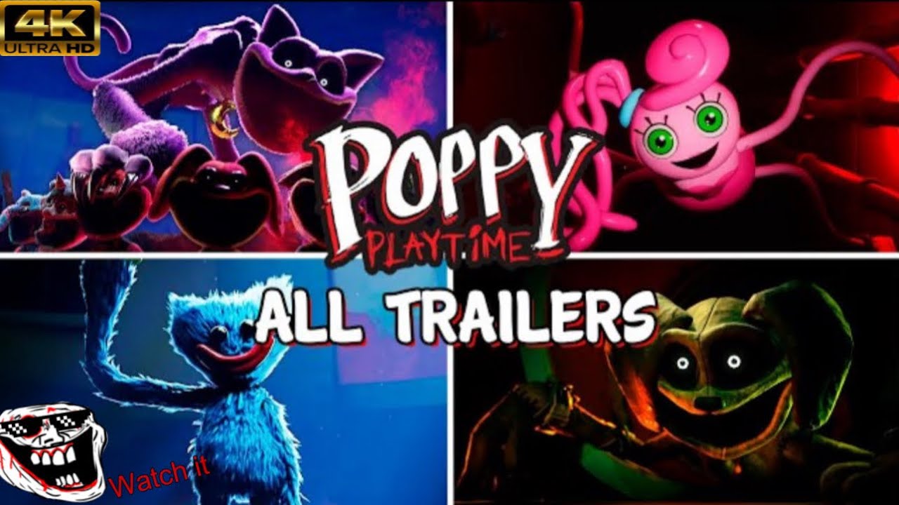 Poppy Playtime - ALL TRAILERS: Chapter 1, 2, 3, 4 - YouTube