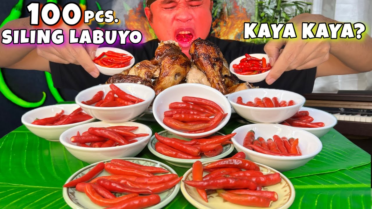 The Ultimate 100 Pcs. SILING LABUYO with LECHON CHICKEN MUKBANG PINOY ...