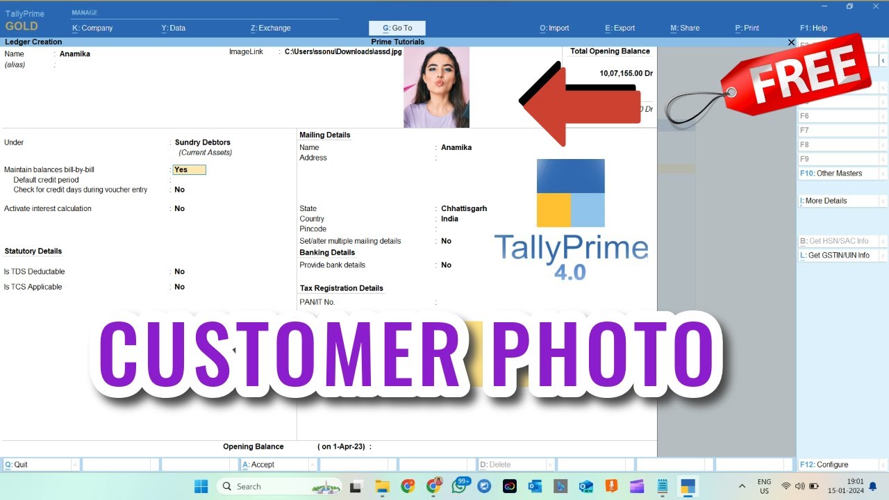 CUSTOMER PHOTO - Tally Prime TDL | 101st Tally Small But Smart Trick ...