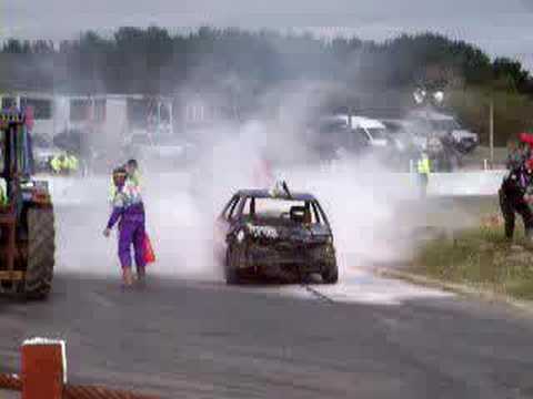 Car fire at St.Day Banger Racing - YouTube