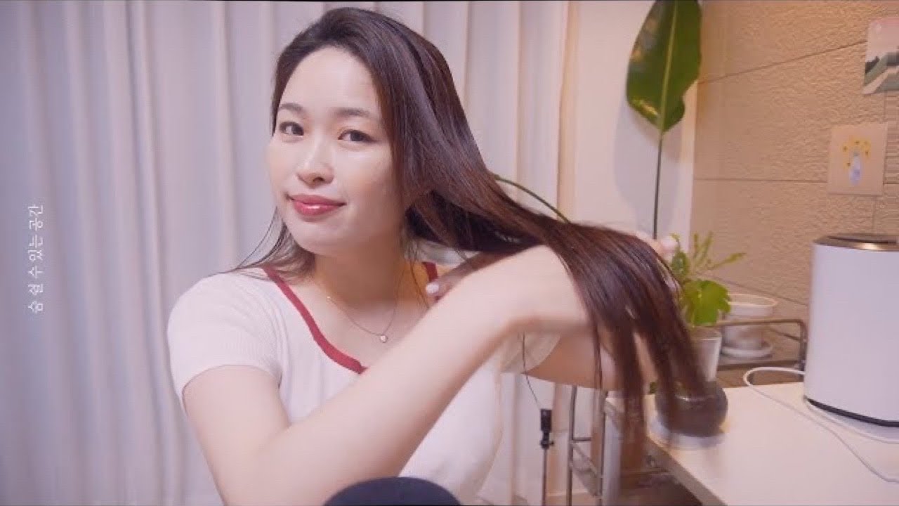 ASMR 셀프 헤어케어 샴푸, 브러싱~ Self Hair care, shamoo bubble, bushing - YouTube