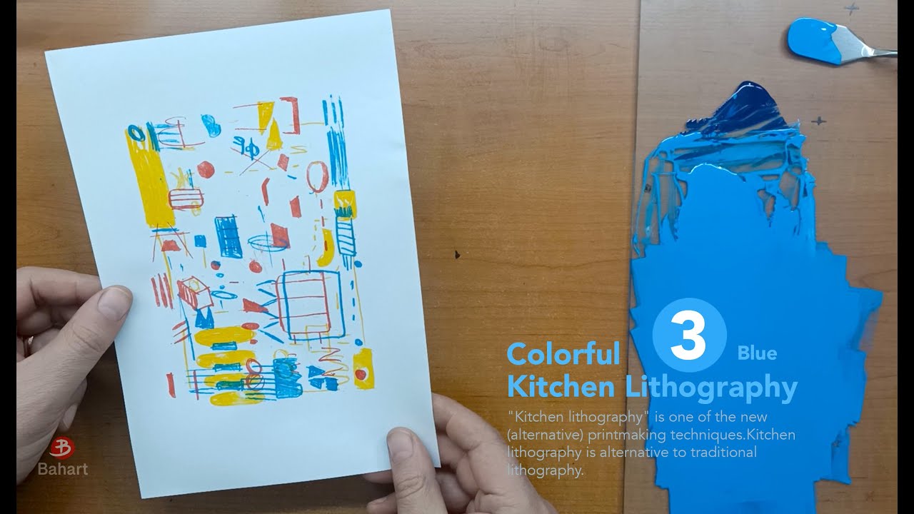 Colorful Kitchen Lithography (Renkli Kitchen Litografi) - 3 (Blue ...