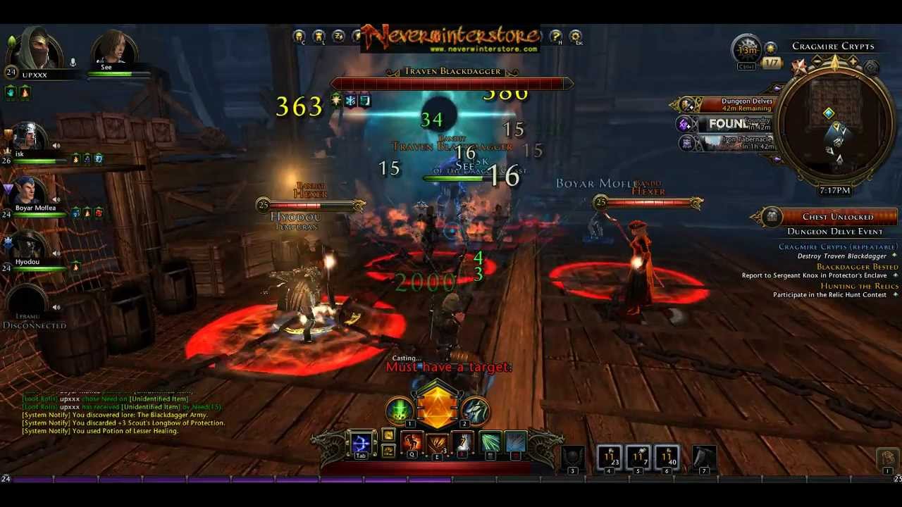 Neverwinter Hunter Ranger GamePlay | Level 24 Cragmire Crypt Dungeon ...