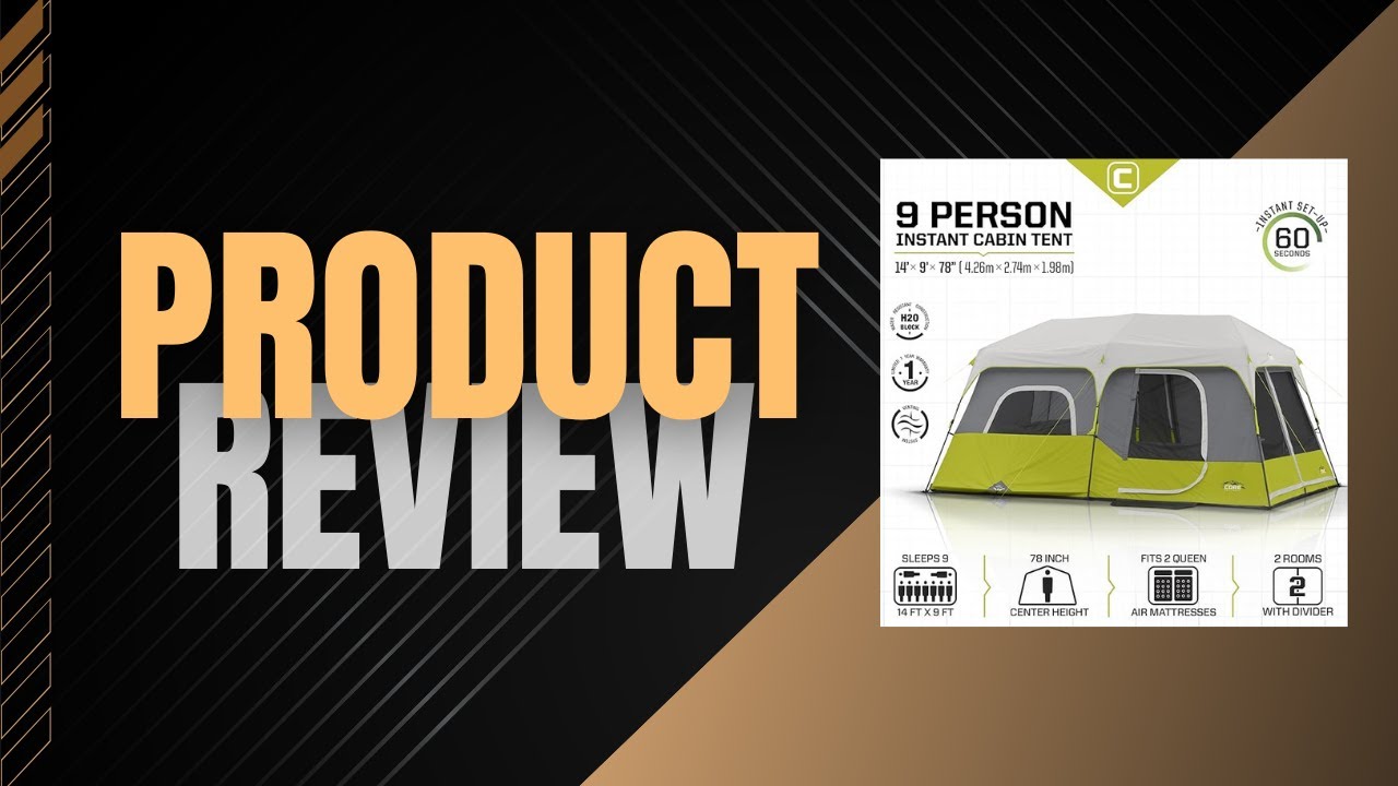 Core 9 Person Instant Cabin Tent Review | Quick Setup, Weather ...