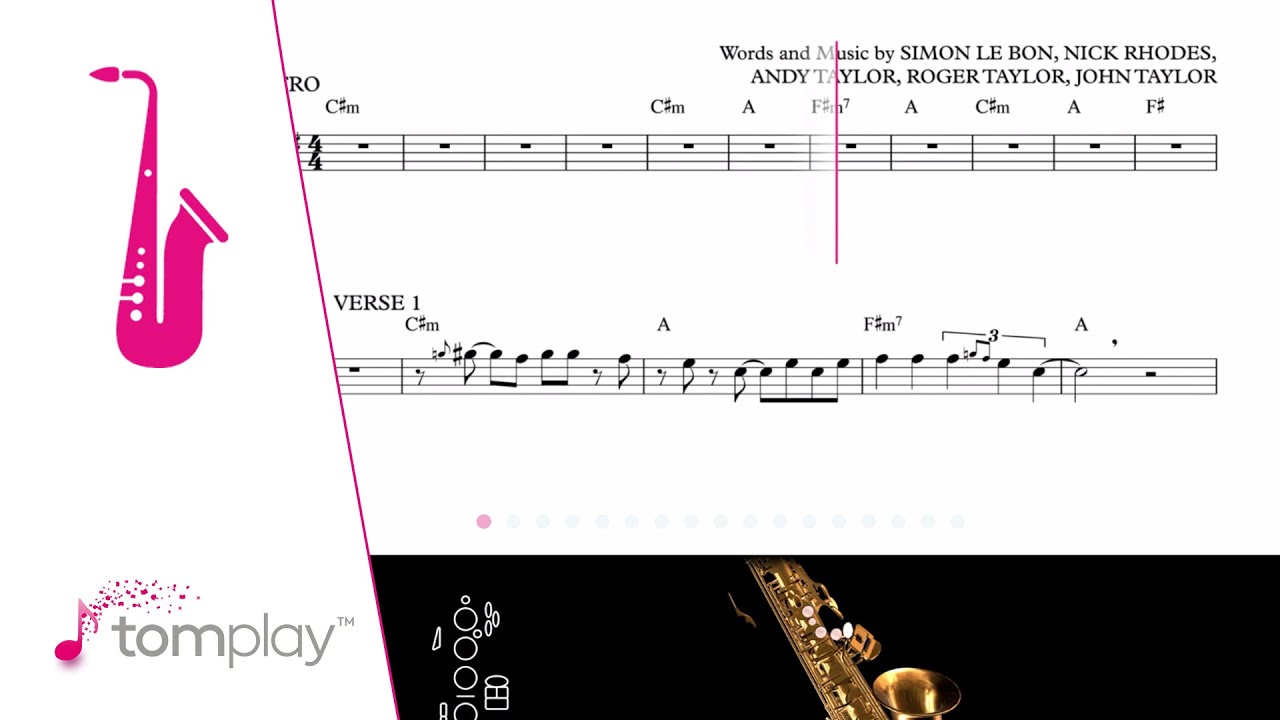 Duran Duran: Rio - Alto Saxophone Sheet Music - YouTube