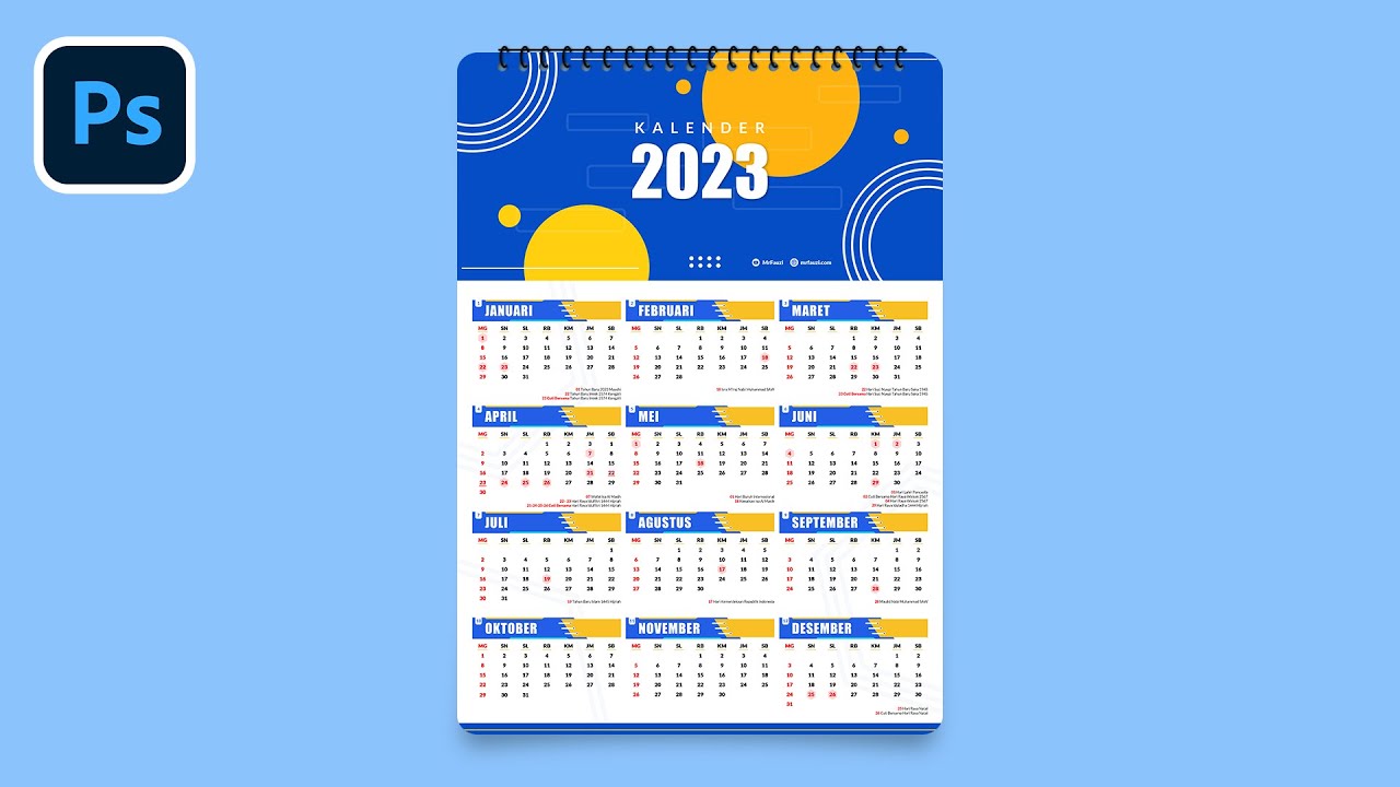 Desain Kalender Dinding 2023 di Photoshop | Tutorial Photoshop - YouTube