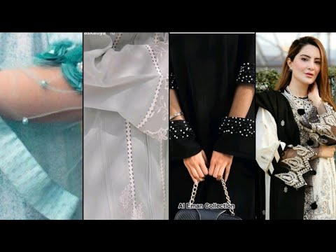 organza sleeves and neck designs|organza dress design - YouTube