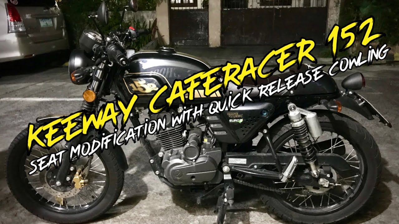 KEEWAY CAFERACER 152 SEAT MODIFICATION WITH QUICK RELEASE COWLING - YouTube
