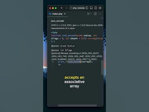 Php json_encode() function, a quick guide. #php #php_tutorial #laravel #shorts - YouTube