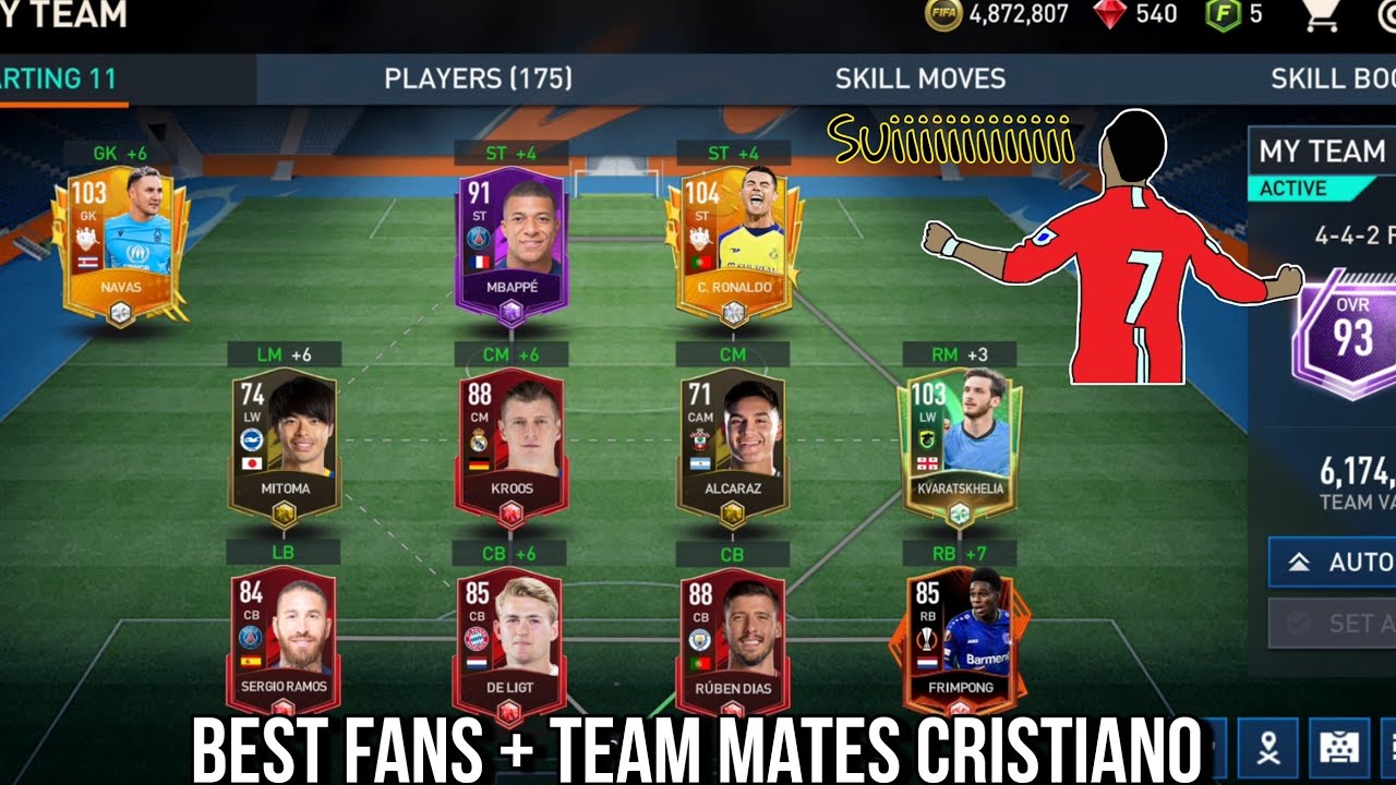 Best fans & team mate Cristiano in FIFA 23 Mobile gameplay - YouTube