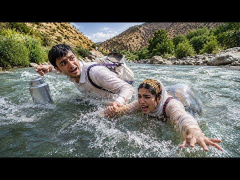 Падение в бушующие воды: удивительное спасение Фатеме Исой 🌊🌪🥺