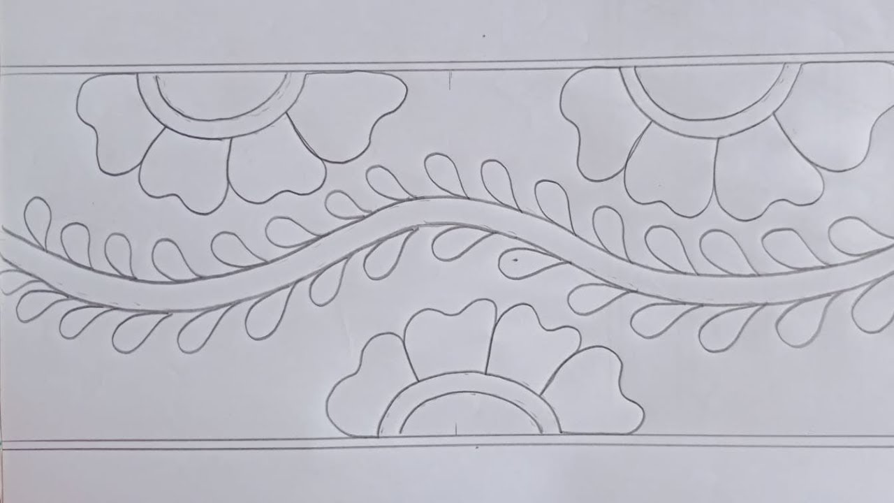 Hand Embroidery Nakshi Kantha Design Drawing Tutorial-143,আধুনিক কাঁথা ...