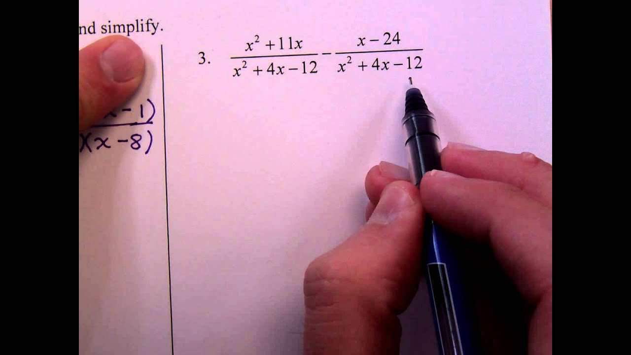 College Algebra Homework 3 (Rational Expressions) - YouTube
