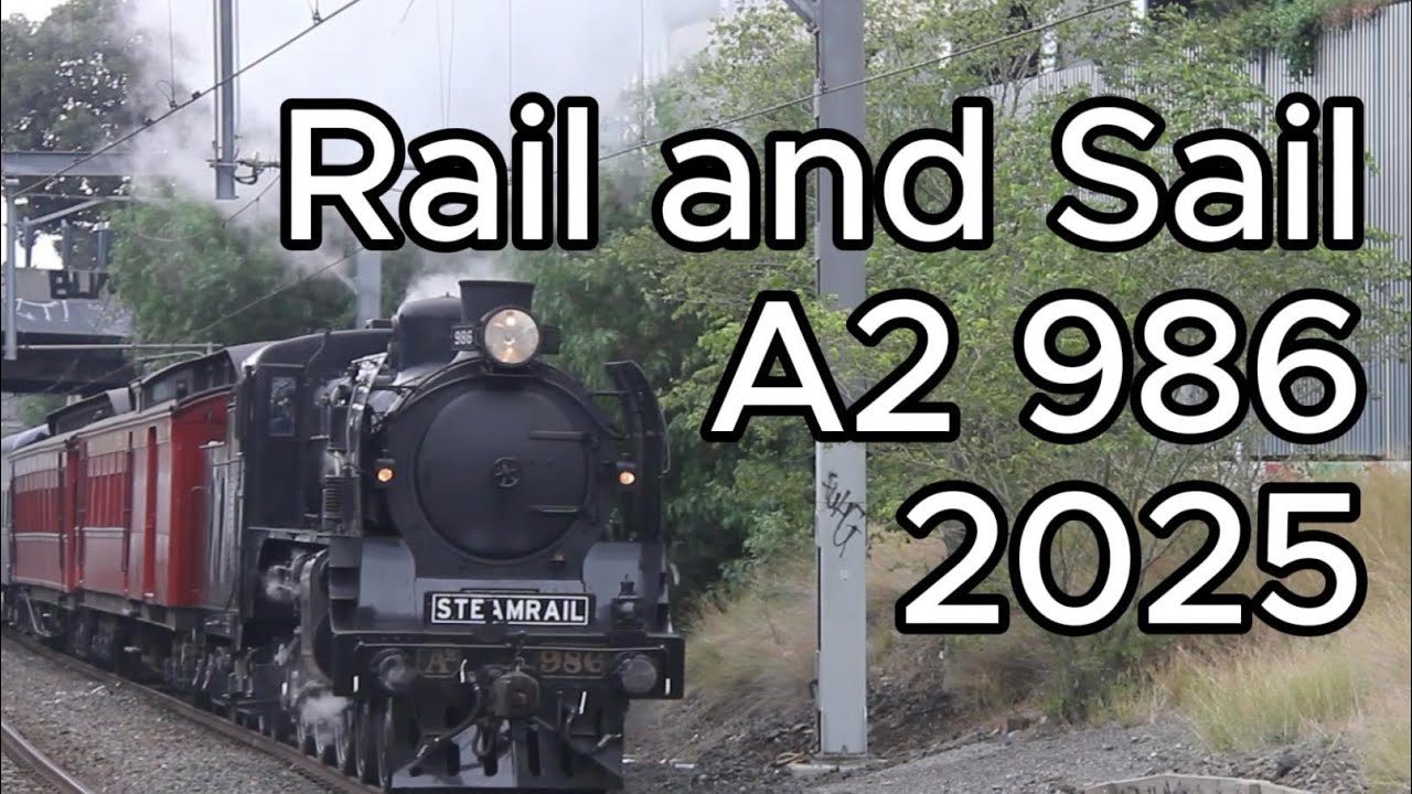 A2 986 on a Rail and Sail! Steamrail Victoria Rail and Sail 2025 - YouTube