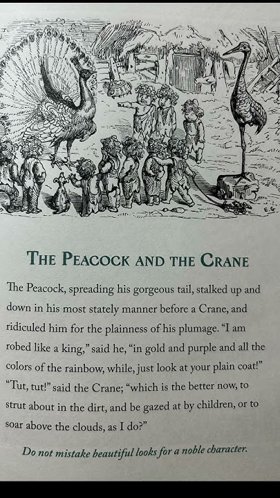 Short Story Of Aesop’s Fables Titled The Peacock And The Crain! #shorts ...