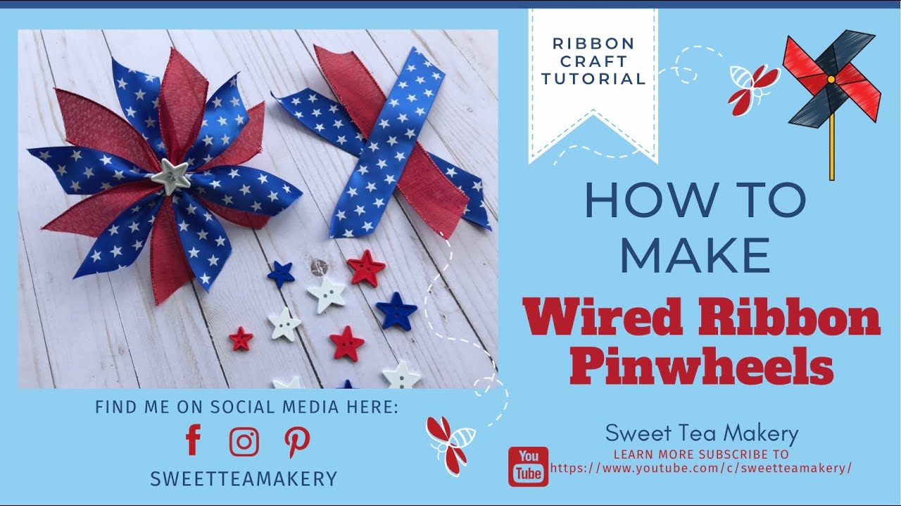 How To Make Wired Ribbon Pinwheels - YouTube