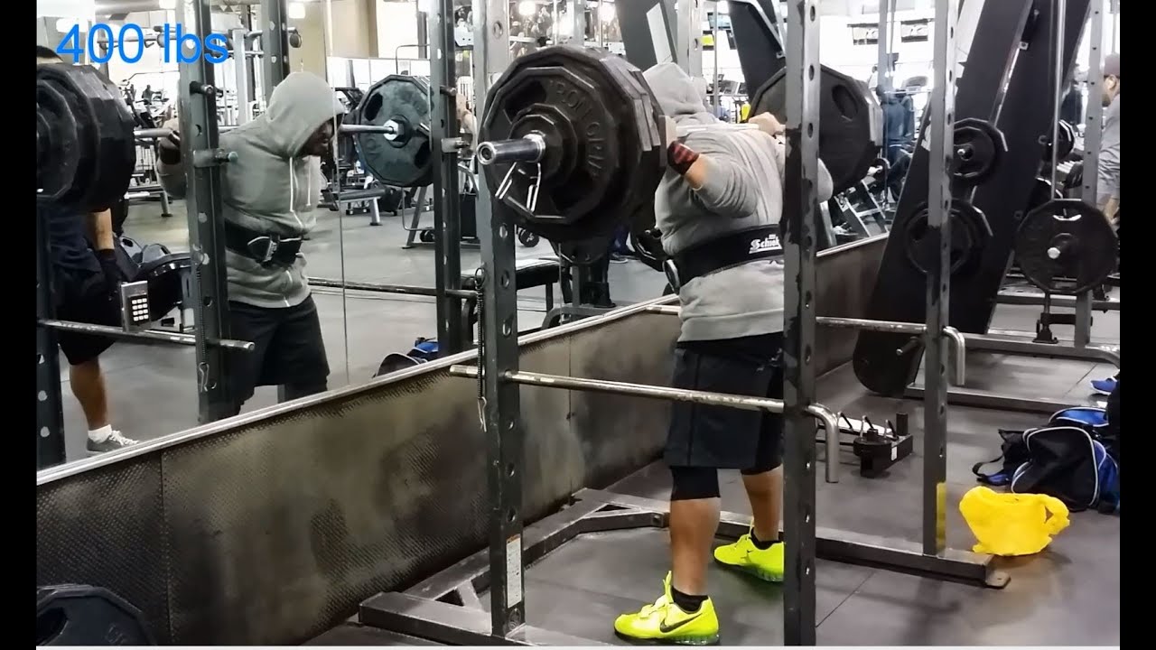 Squat 400 lbs X 4 - Wendler 5/3/1 week 3 (Squat) - YouTube
