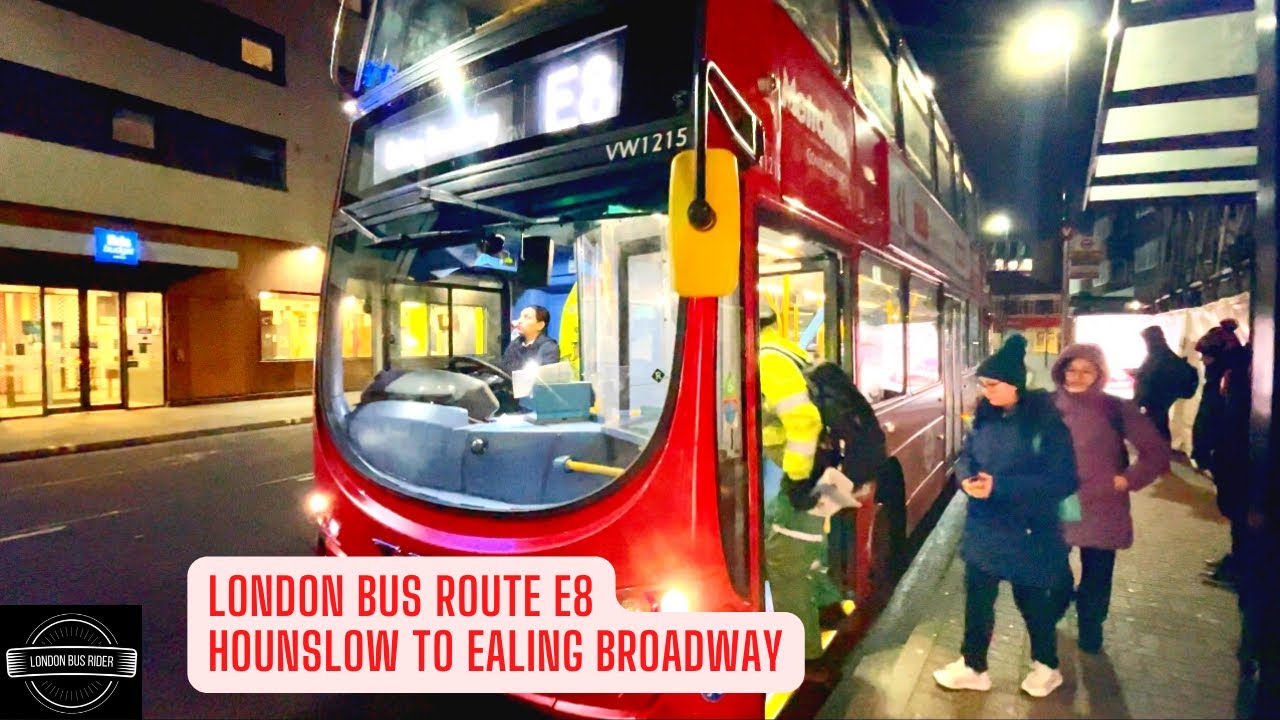 Early Morning London Double-Decker Bus E8 Ride Hounslow to Ealing ...