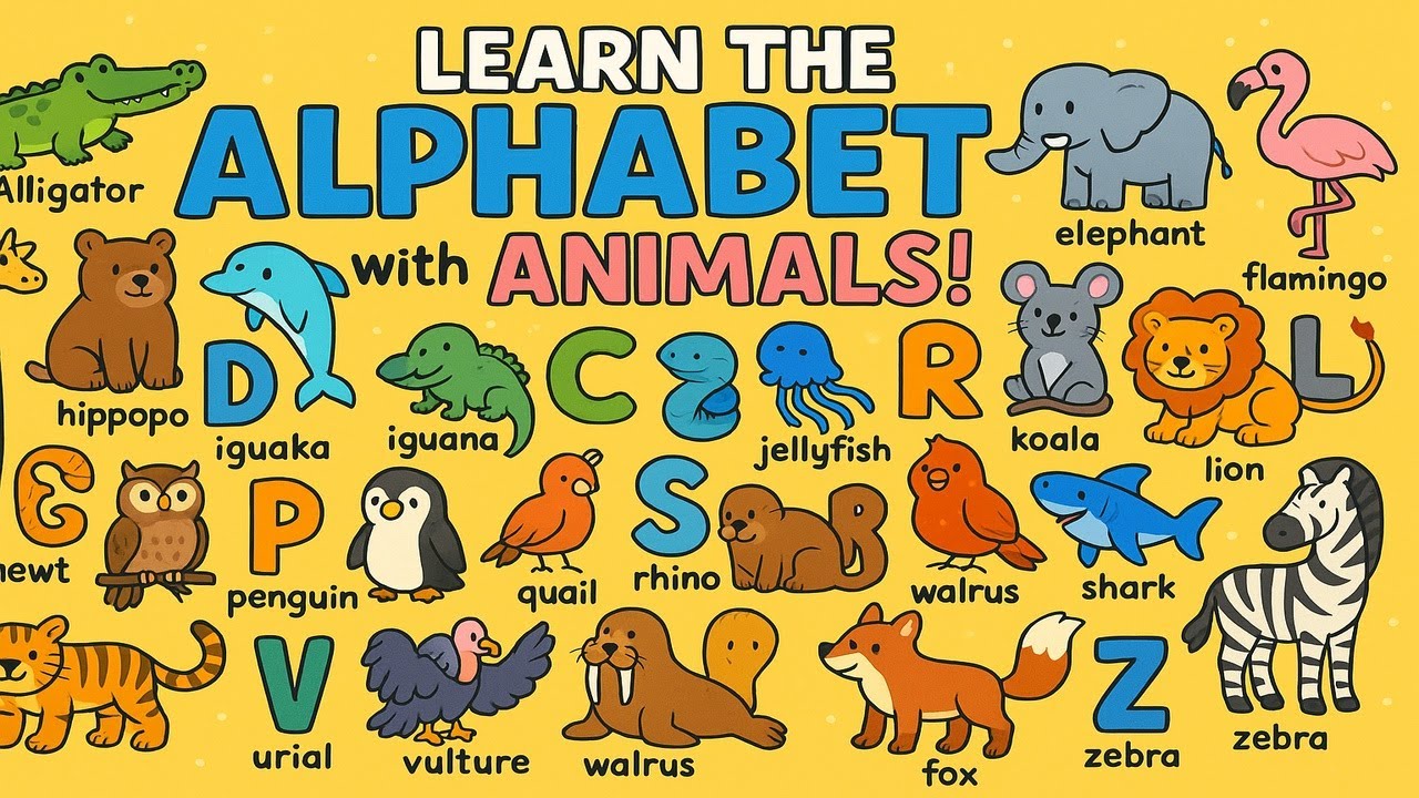 A-Z ABC Animals | Preschool Alphabet Learning - YouTube