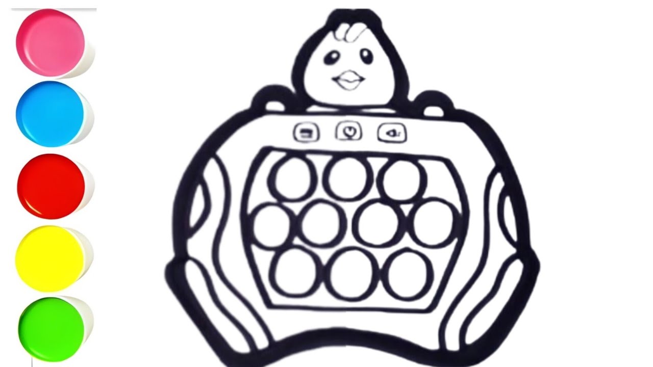 how to draw pop it fidget and a kitten step by step - YouTube