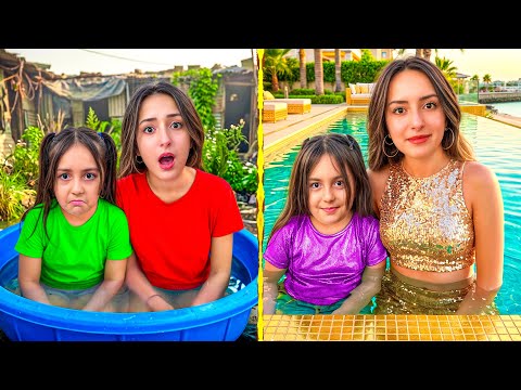 ZENGİN VS FAKİR HAVUZ MÜCADELESİ !! ZEYNEP VE HİRANUR 