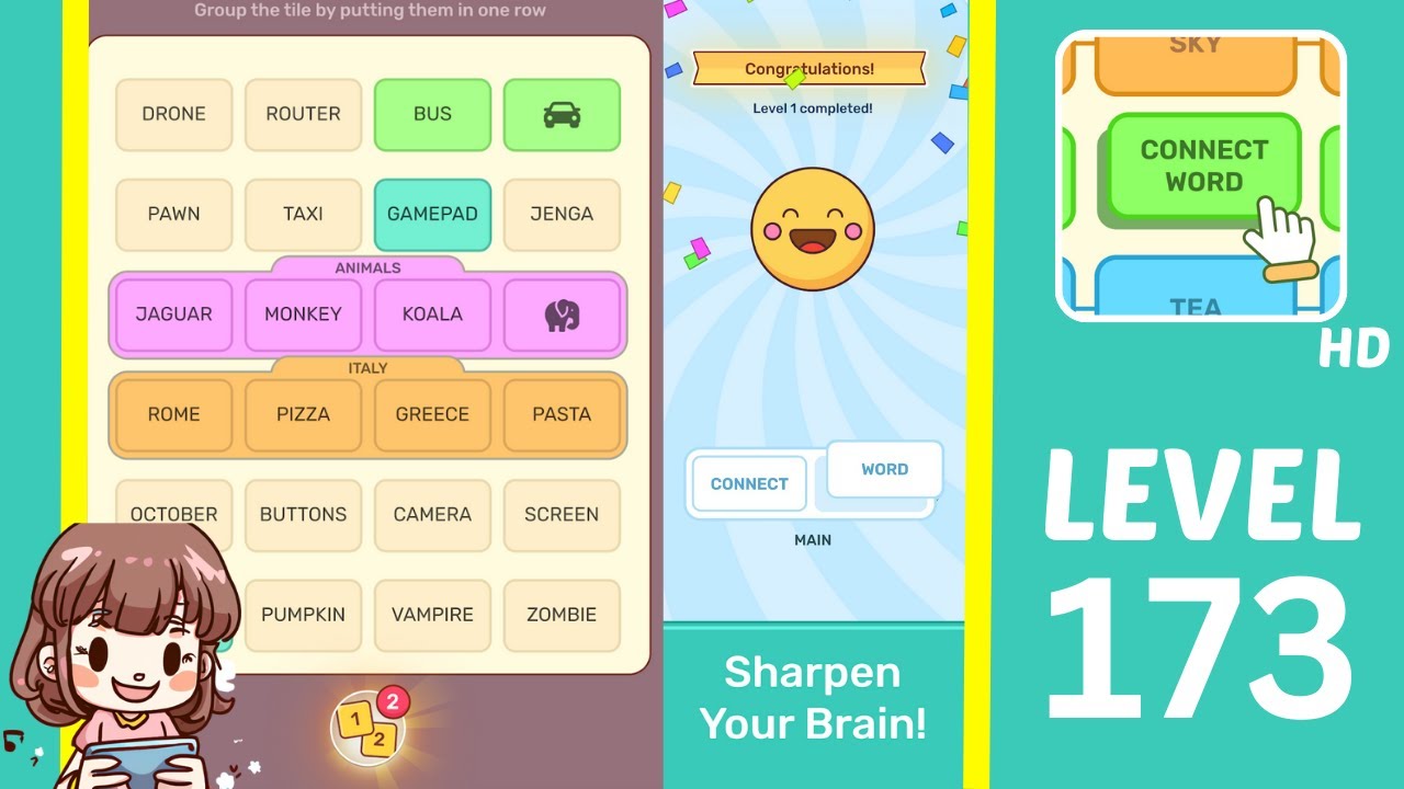 Connect Word Level 173 Answers Walkthrough - YouTube