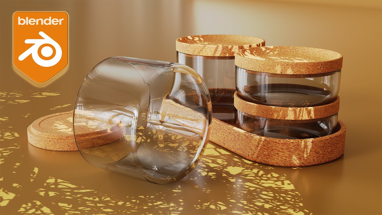Creating a 3D model and applying textures to a glass jar with a lid ...