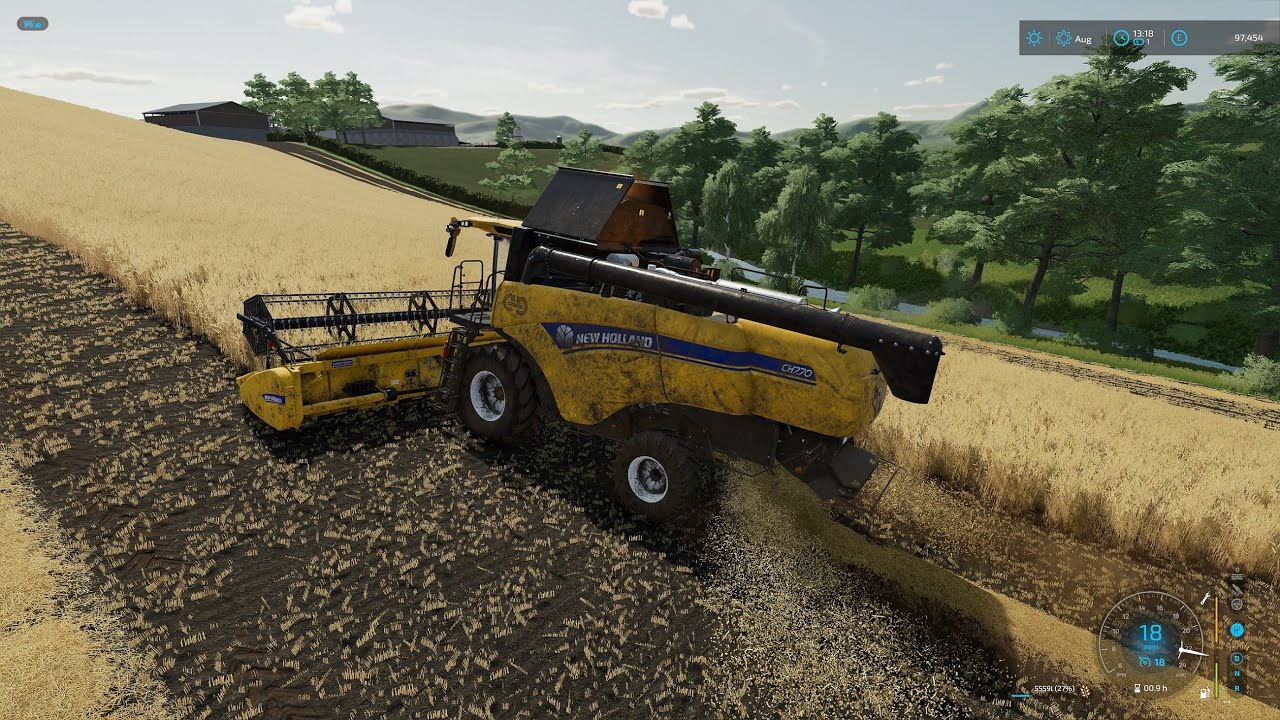 FS 22 Greenlands * Episode 5 * Harvesting Wheat, Straw Swath * Farming ...