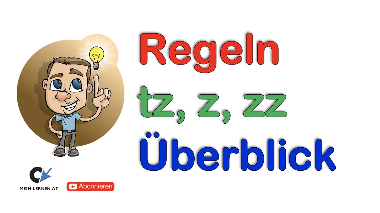 Rechtschreibung Wörter mit tz, z und zz - YouTube