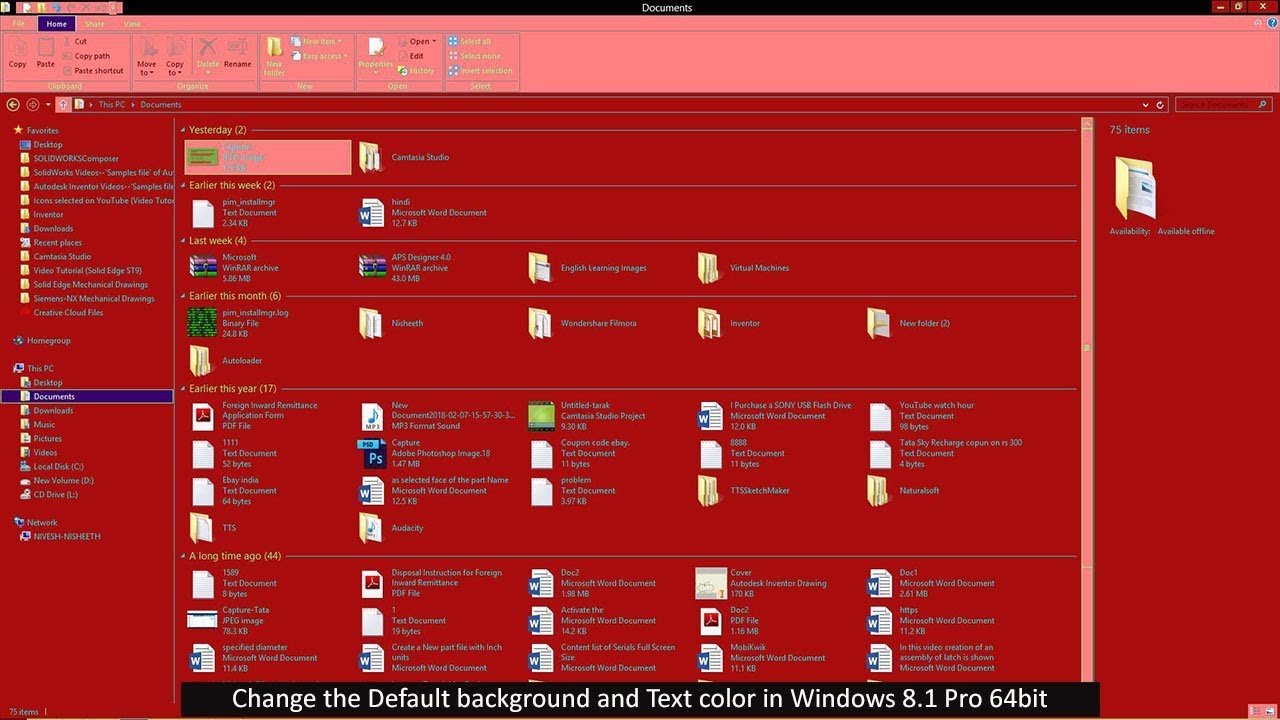 Change the Default background and Text color in Windows 8.1 Pro 64bit ...