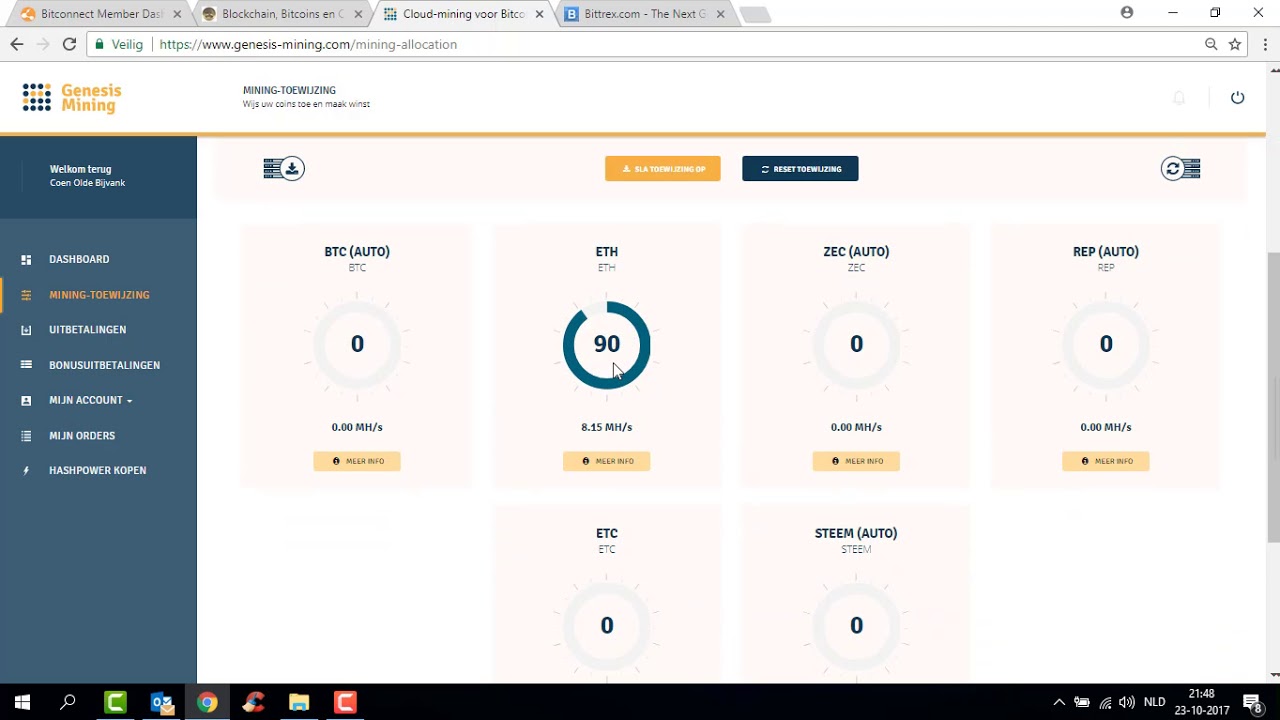GENESIS MINING ERVARING, UITLEG, REVIEW EN 17$ DOLLAR VERDIEND! - YouTube