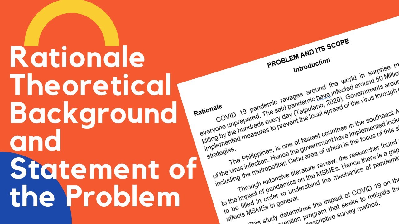 Rationale Theoretical Bacground and Statement of the Problem English ...