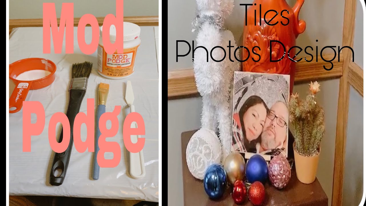 DIY Mod Podge Photos in tile - YouTube