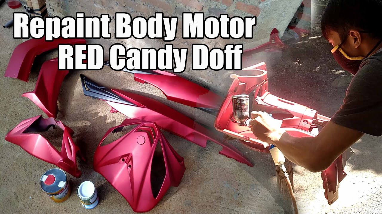 Warna Yang Pernah Viral | Repaint Body Motor Red Candy Doff - YouTube
