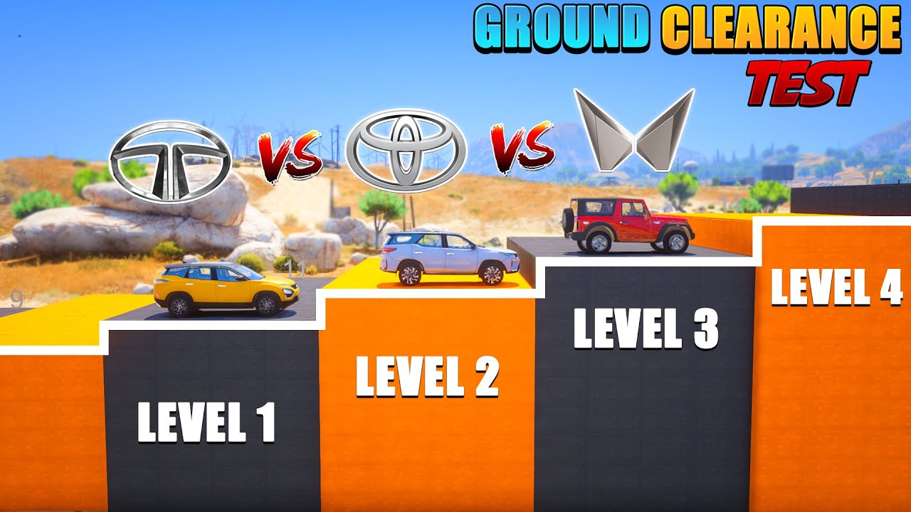 GTA 5 : Toyota Cars Vs Mahindra Cars Vs Tata Cars - Ground Clearance ...