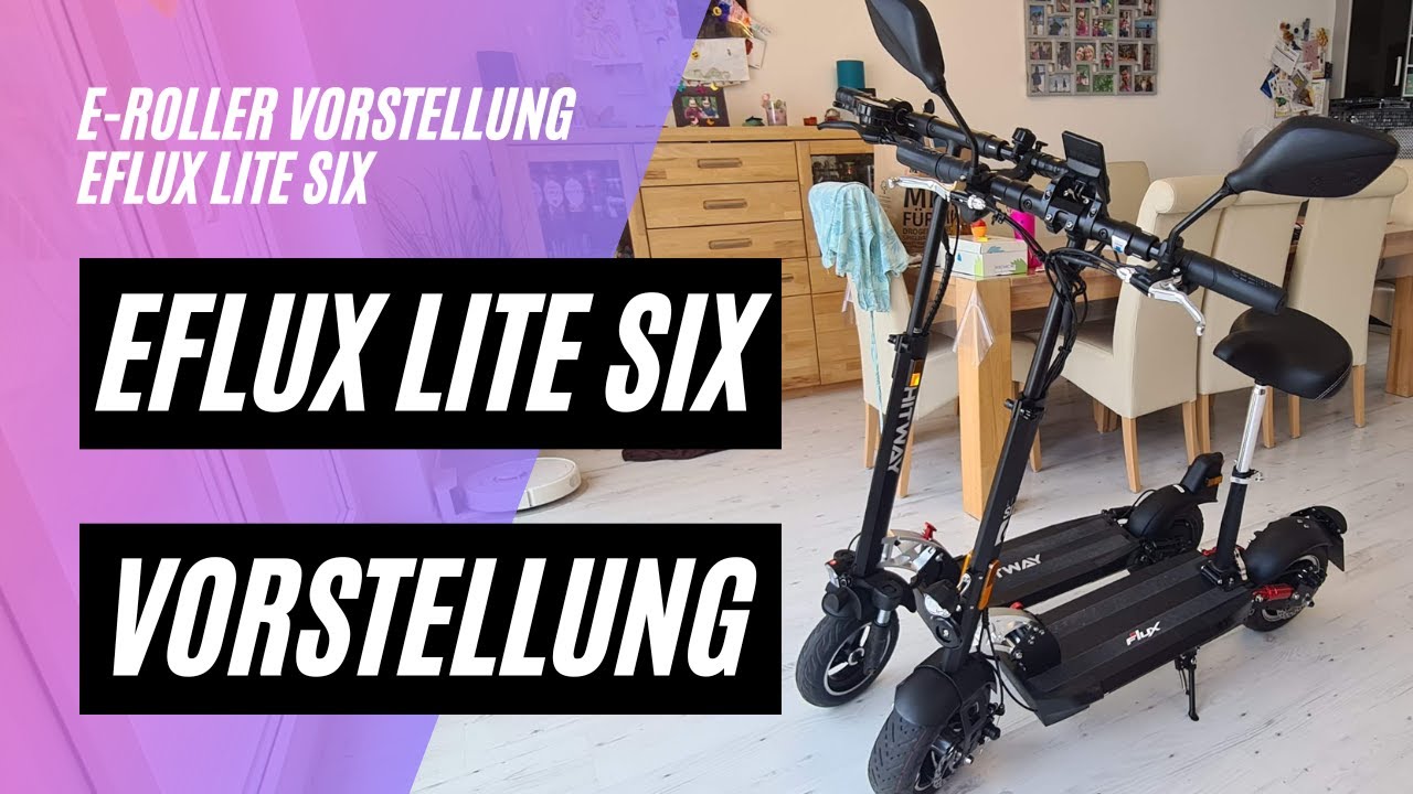 🛵 eFlux Lite Six Vorstellung (48V; 15,6AH; 1000W, 40km/h) - YouTube