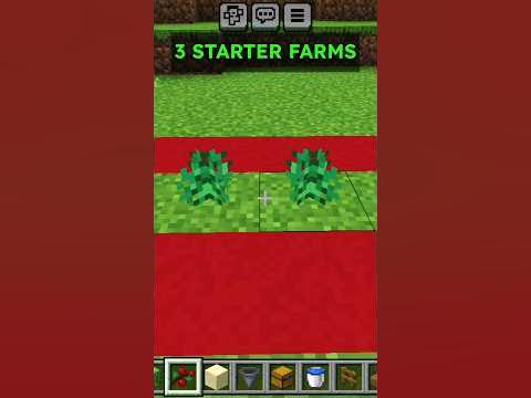 #minecraft Three Starter Farms In Minecraft ️ #viral #gaming #shorts ...