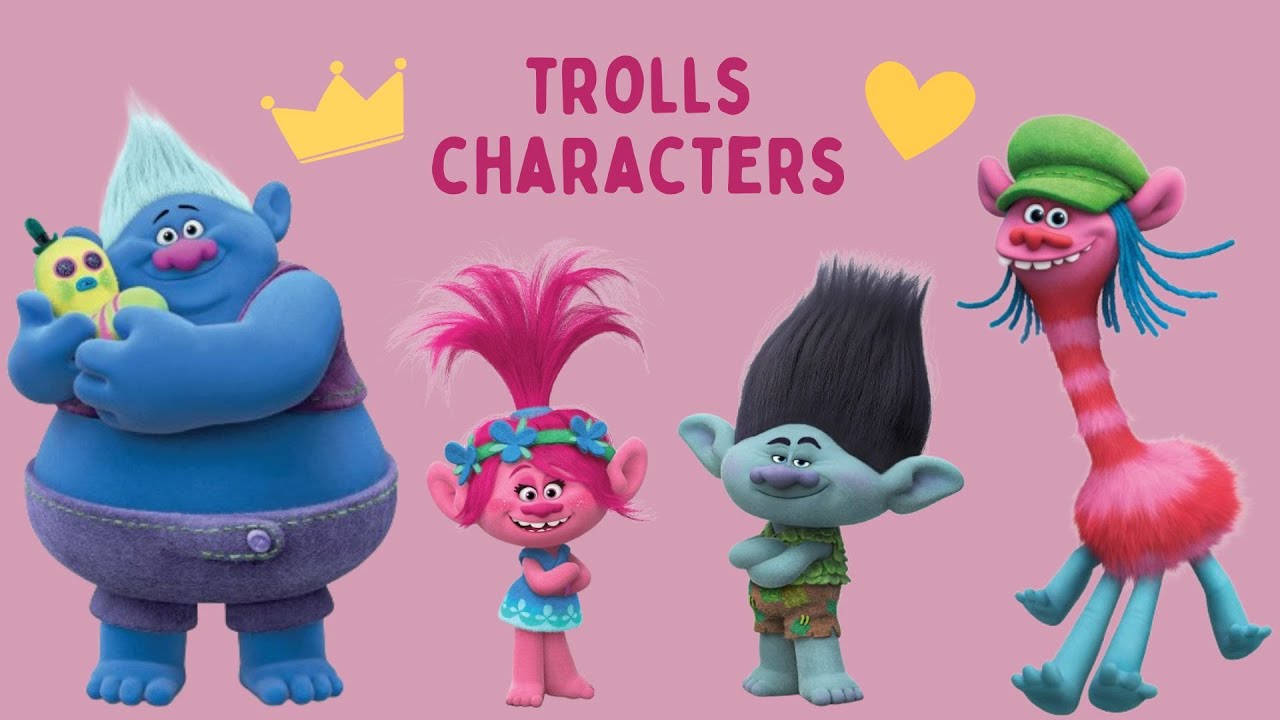 Trolls Characters - Queen Poppy, Branch, and friends - YouTube
