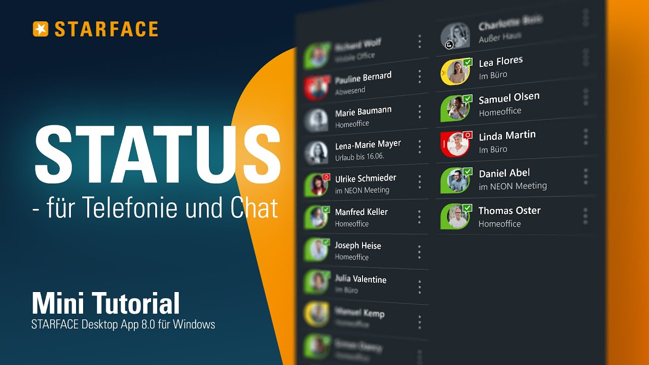 Chat- und Telefoniestatus - STARFACE Windows App - Tutorial - YouTube