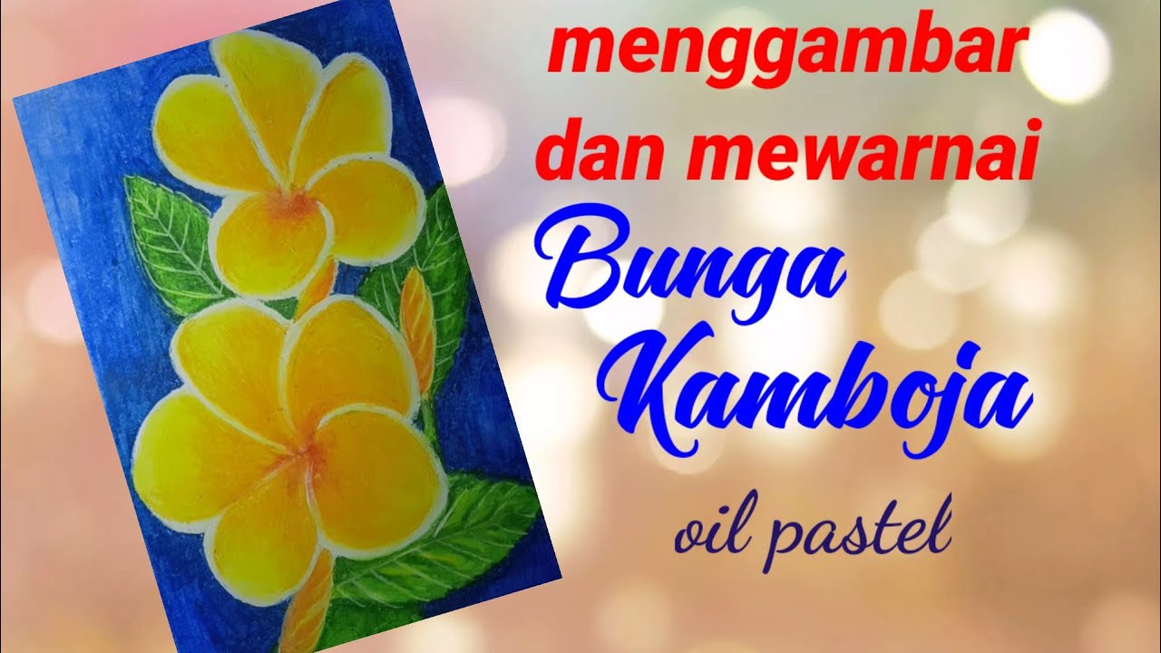 Cara menggambar bunga Kamboja // How to draw Frangipani flower, simple ...