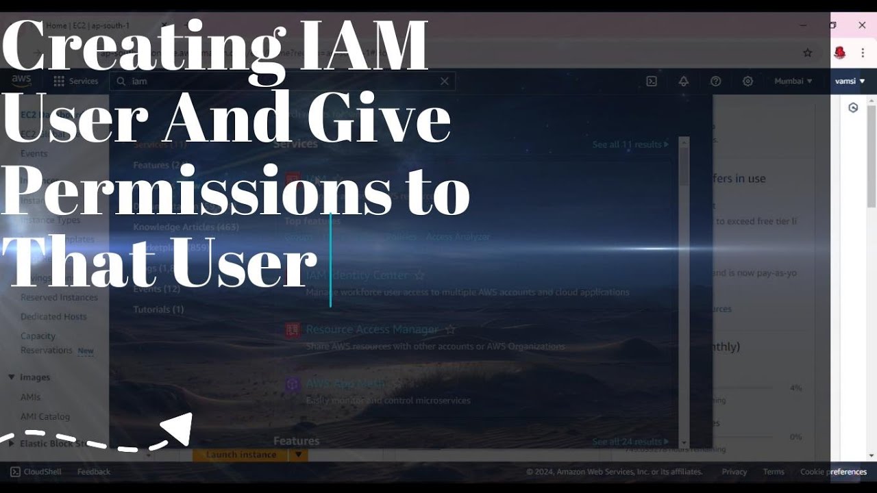 Creating IAM User And Giving Permissions To That User. - YouTube