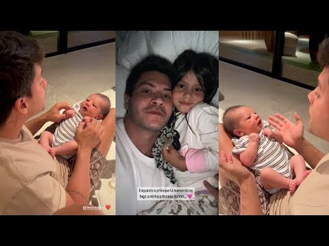 Sofia ficou na casa do pai e Arthur cuidando do Gabriel pela madrugada com a sofia #arthuraguiar ...