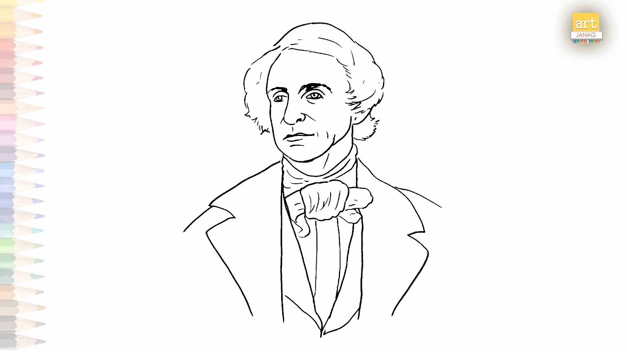 Samuel Morse drawing easy | Portrait Art | How to draw Samuel Morse ...